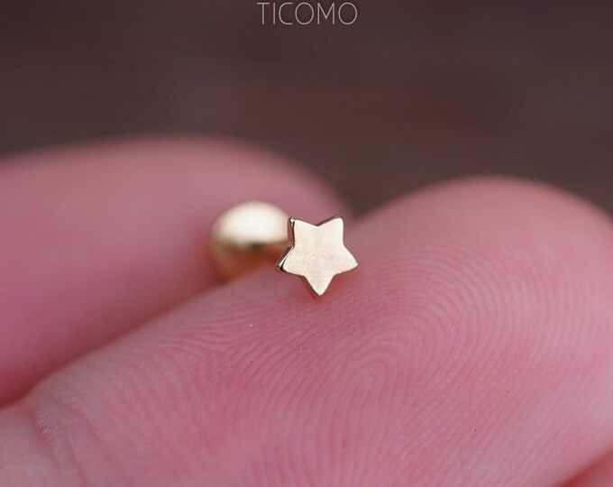 Triangle Zircon 16G Triple Cartilage Piercing Helix Piercing | Etsy