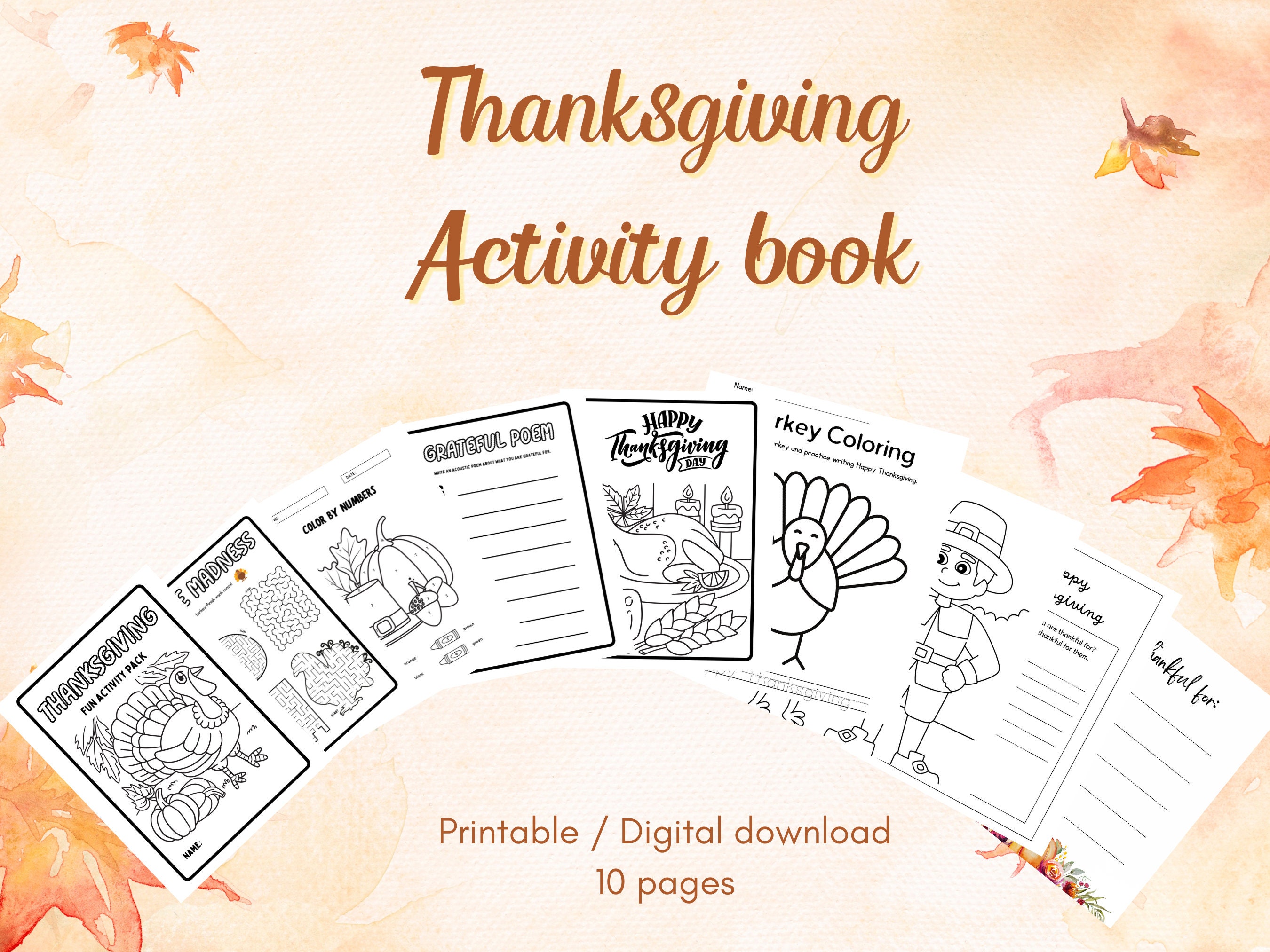 Simple Thanksgiving Activity Sheets for Kids, Printable Kids Activities ...