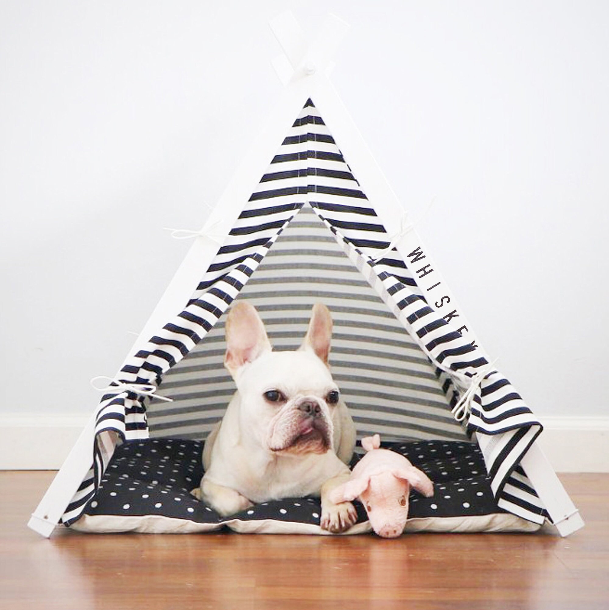 Dog teepee Black Stripes teepee bed for Frenchie | Etsy