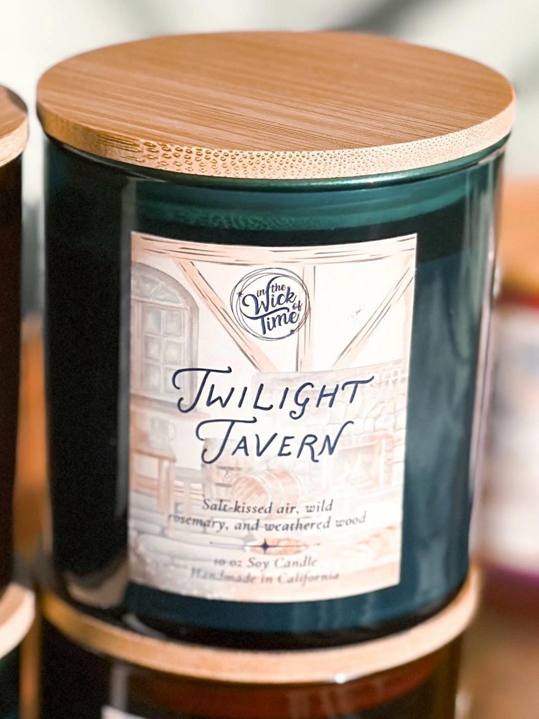Twilight Tavern Soy Candle: Sea Salt & Wood Smoke Fantasy Reading Nook ...
