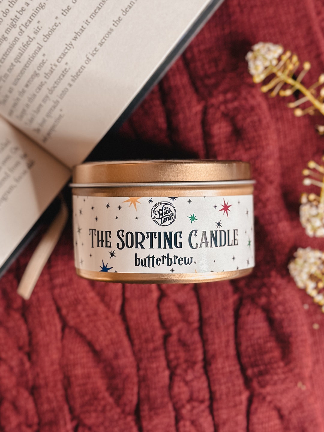 The Sorting Candle, Bookish Candle, Butterbrew Butterscotch, Book Nook, Color Changing, House ...