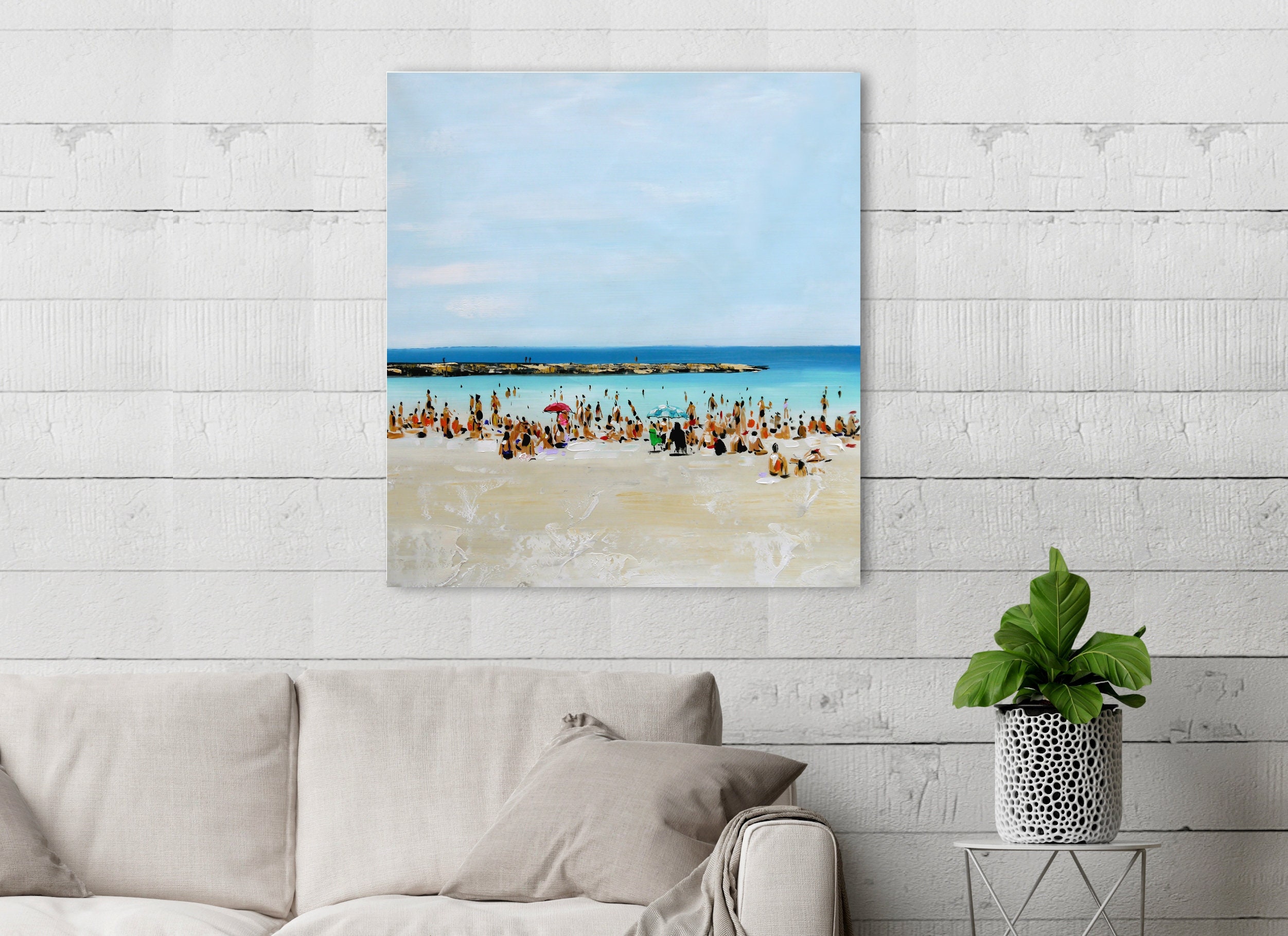 Beach Painting Large Oil Painting on Canvas Original Painting Abstract ...