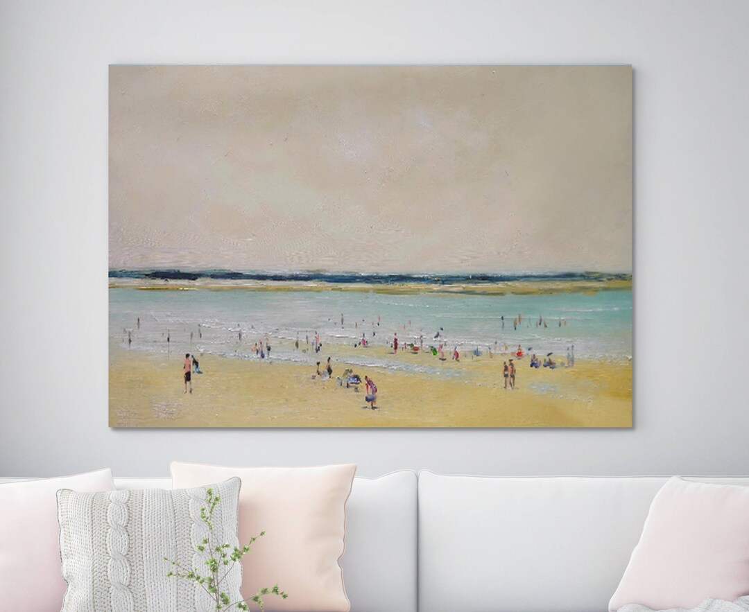 55 Large BEACH Scene Original Art Beach Painting Oil Painting on Canvas ...