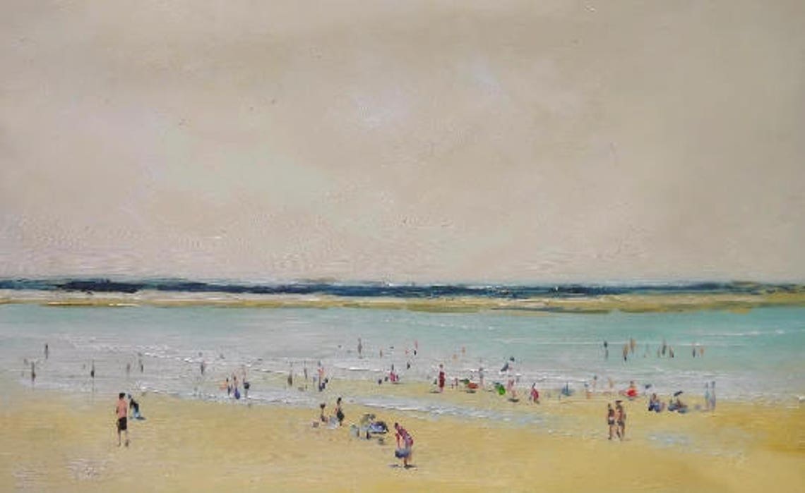 55 Large BEACH Scene Original Art Beach Painting Oil Painting on Canvas ...