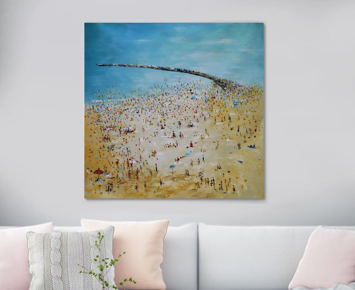 Large Original Art Beach Painting Oil Painting On Canvas | Etsy