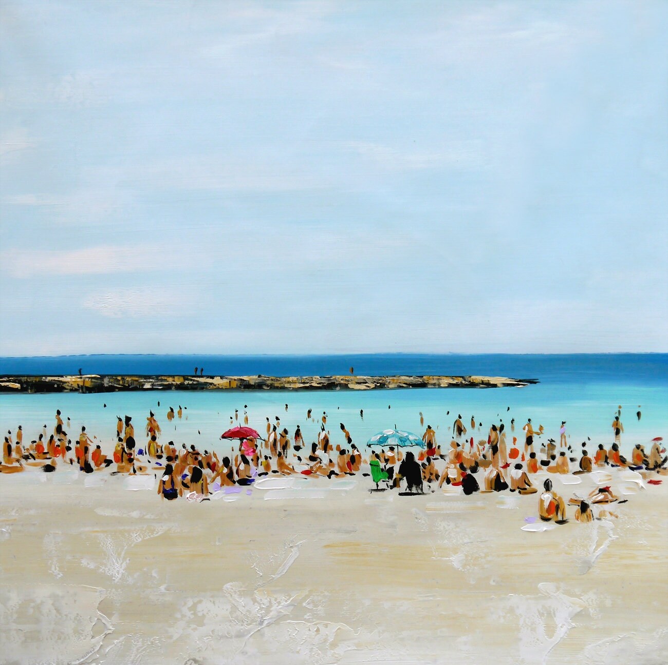 Beach Painting Large Oil Painting on Canvas Original Painting Abstract ...