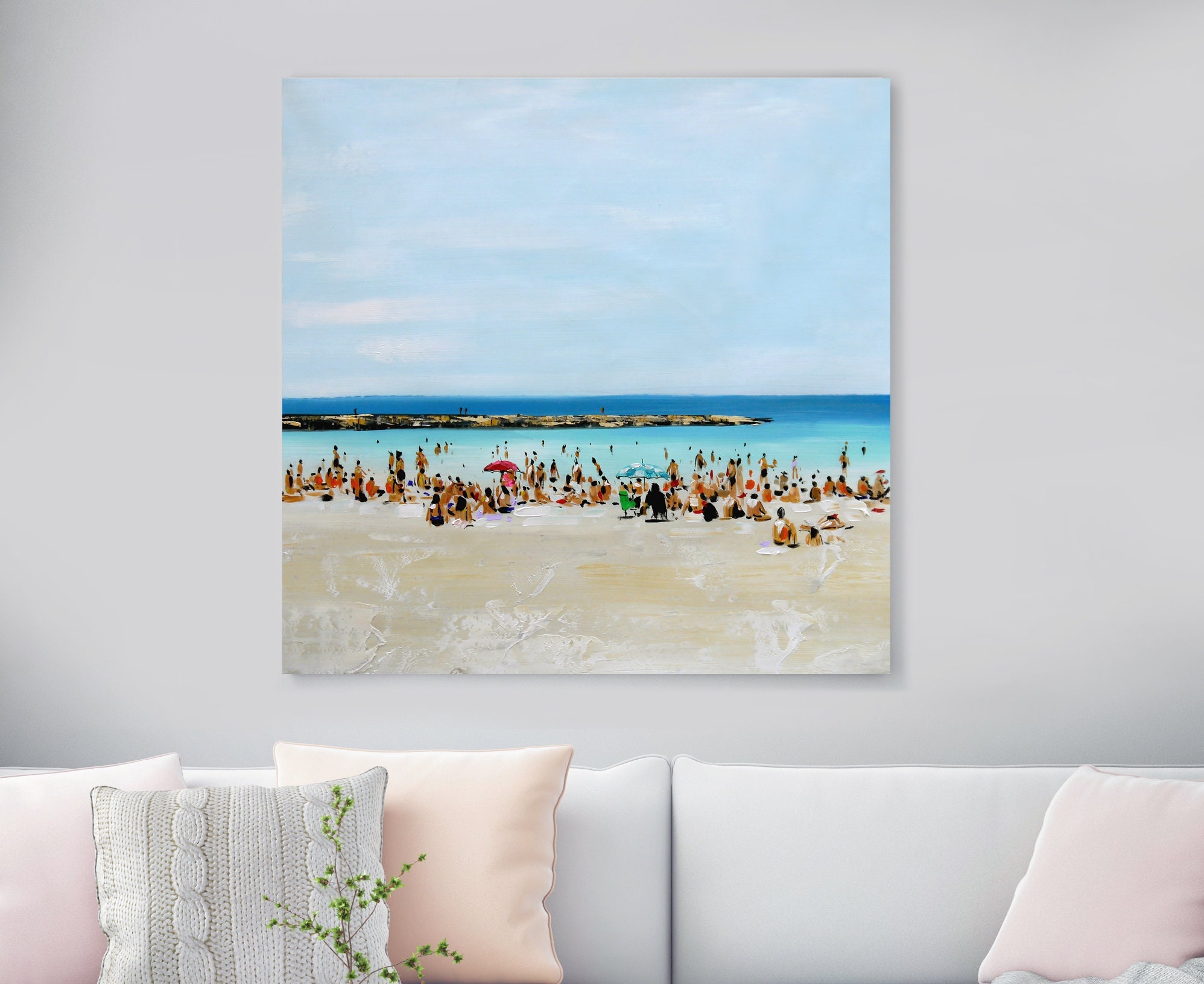 Beach Painting Large Oil Painting on Canvas Original Painting Abstract ...
