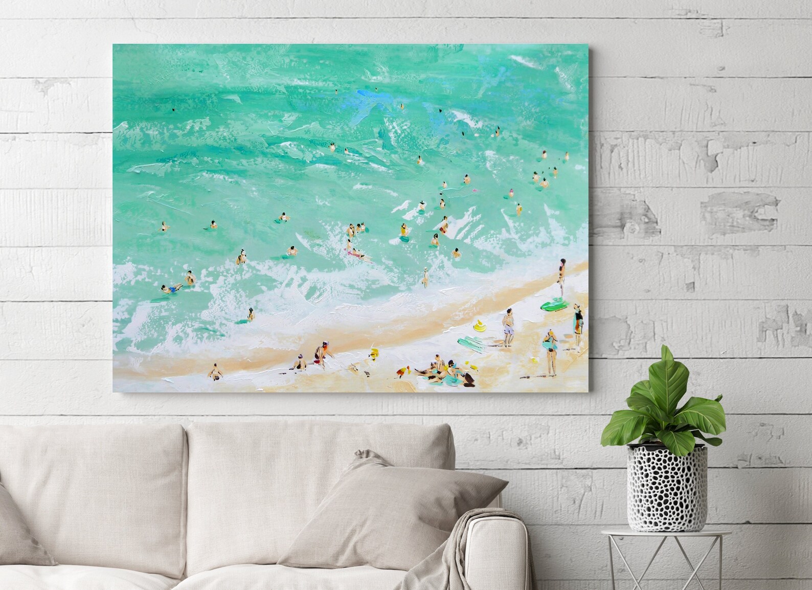 Beach Art Large ORIGINAL Art Beach Painting Oil Painting on - Etsy