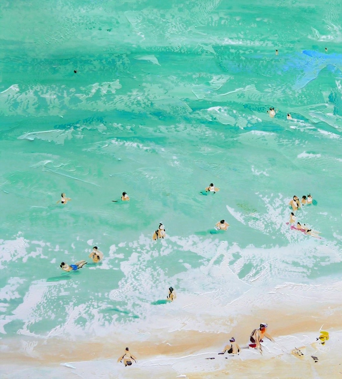 Beach Art Large ORIGINAL Art Beach Painting Oil Painting on | Etsy