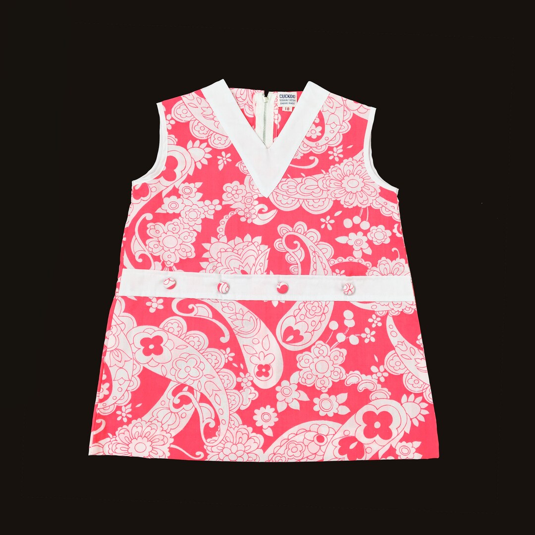Vintage NOS 60's Pink Psyche Mod Dress 18-24M - Etsy