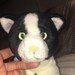 Vintage Russ Cat Plush Black White Yellow Eyes Pale Pink Flocked Nose ...