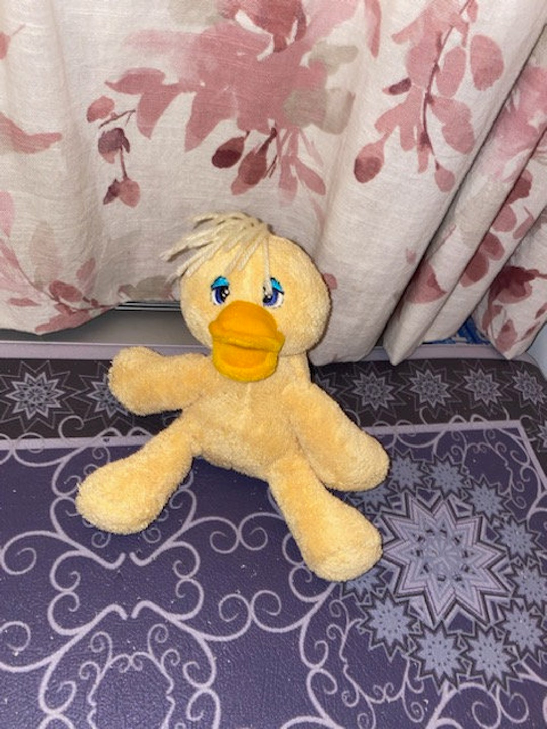 Vintage Dandee Duck Plush Rattle Inside Embroidered Eyes Sample 9" ECU ...