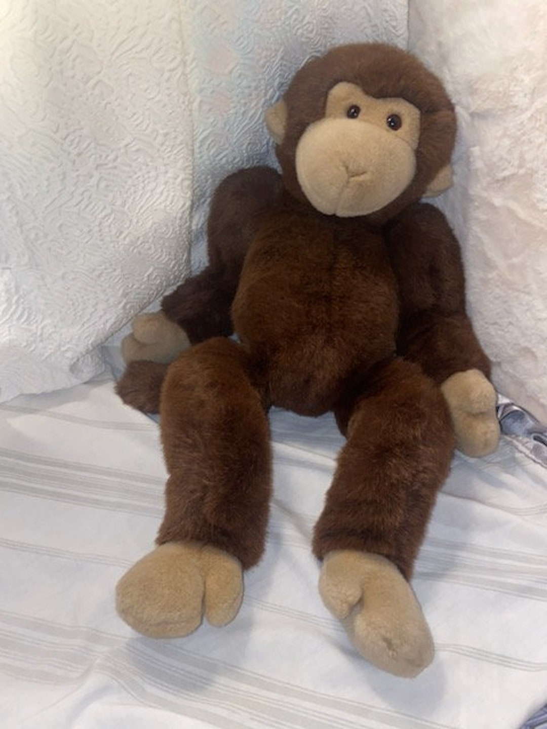 Vintage Gund Monkey Plush Brown Beige 25" Big Weird Under Arms for ...