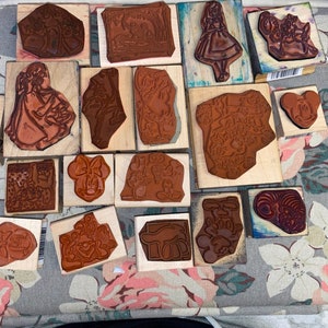 Vintage Disney Rubber Stamp Lot Stamps Alice 101 Dalmatians Hunchback ...
