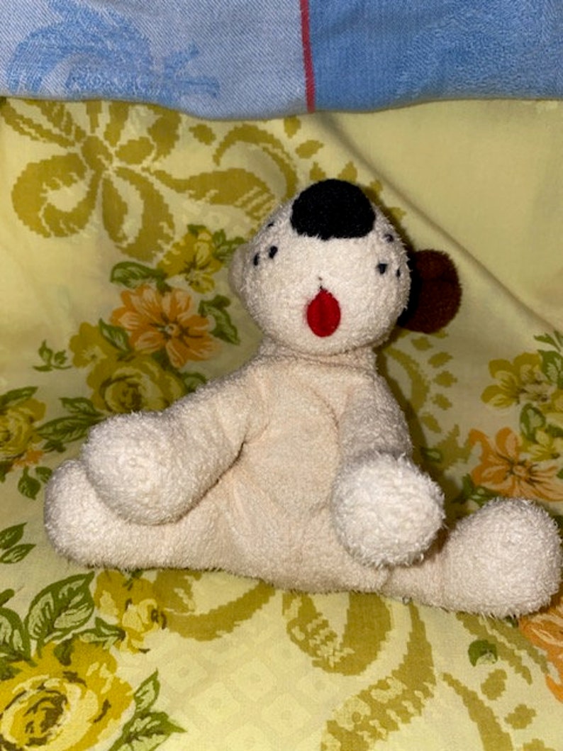 Vintage Russ Dog Plush Snaps Cream Color Red Tongue Chamois ECU Brown ...