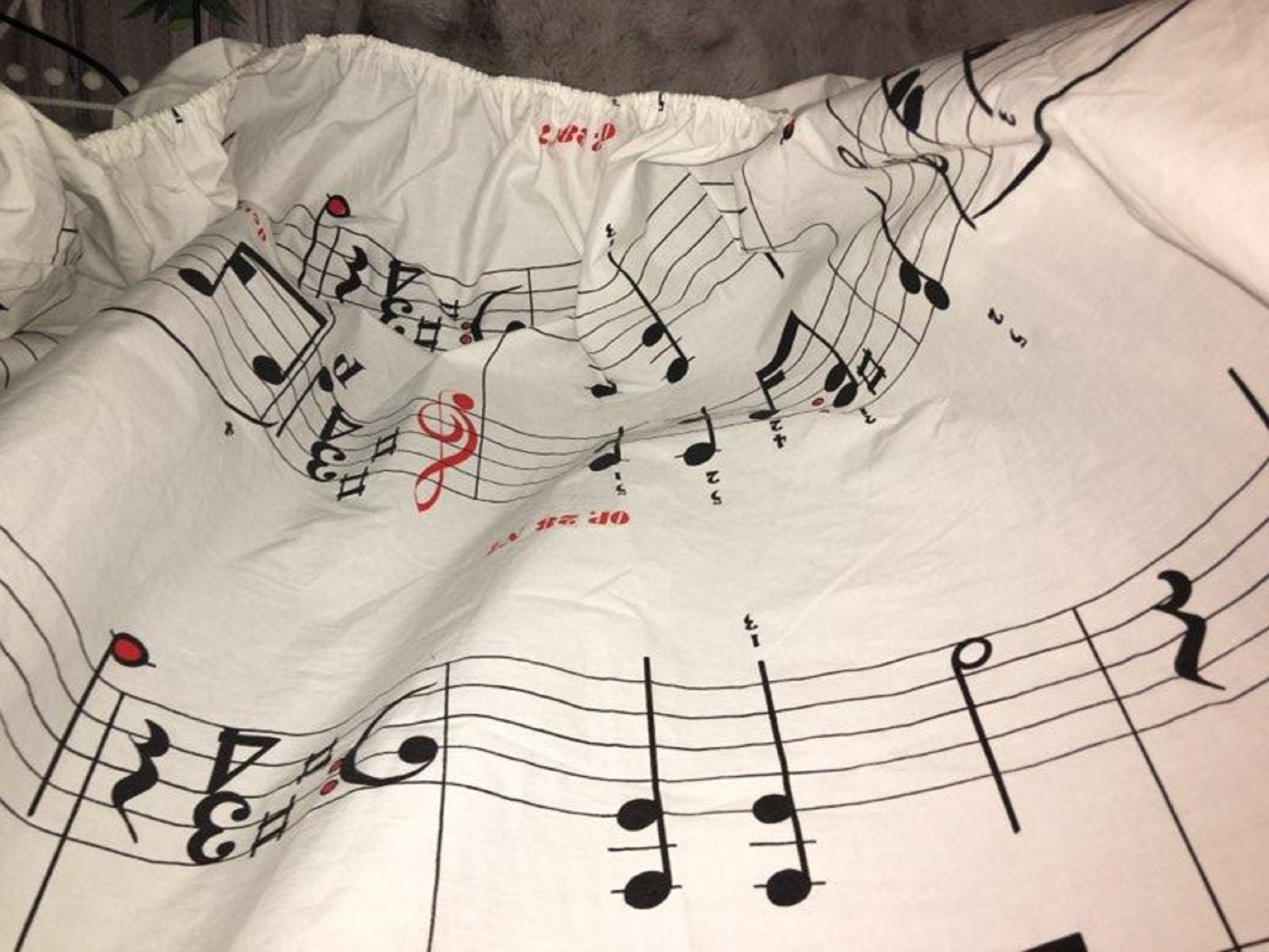 Vintage Music Notes Bed Sheet Fitted King Size Treble Clef - Etsy
