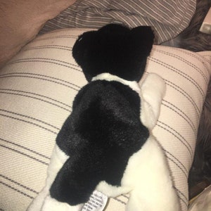 Vintage Russ Cat Plush Black White Yellow Eyes Pale Pink Flocked Nose ...