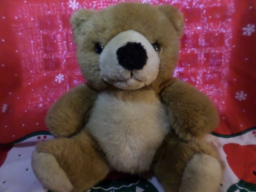 Vintage Cuddle Wit Bear Plush Black Nose 10" Cream Teddy Blonde Brown ...