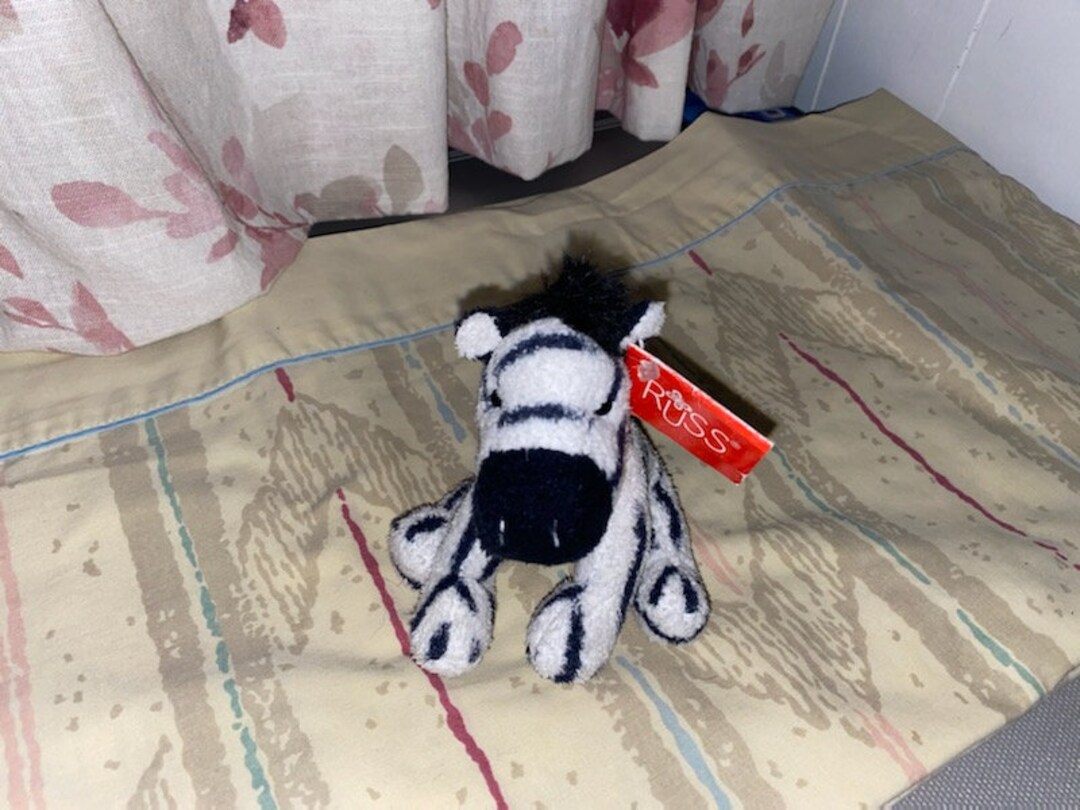 Vintage Russ Zebra Plush Zeke NWWTS Black White Sitting Luv Pets - Etsy