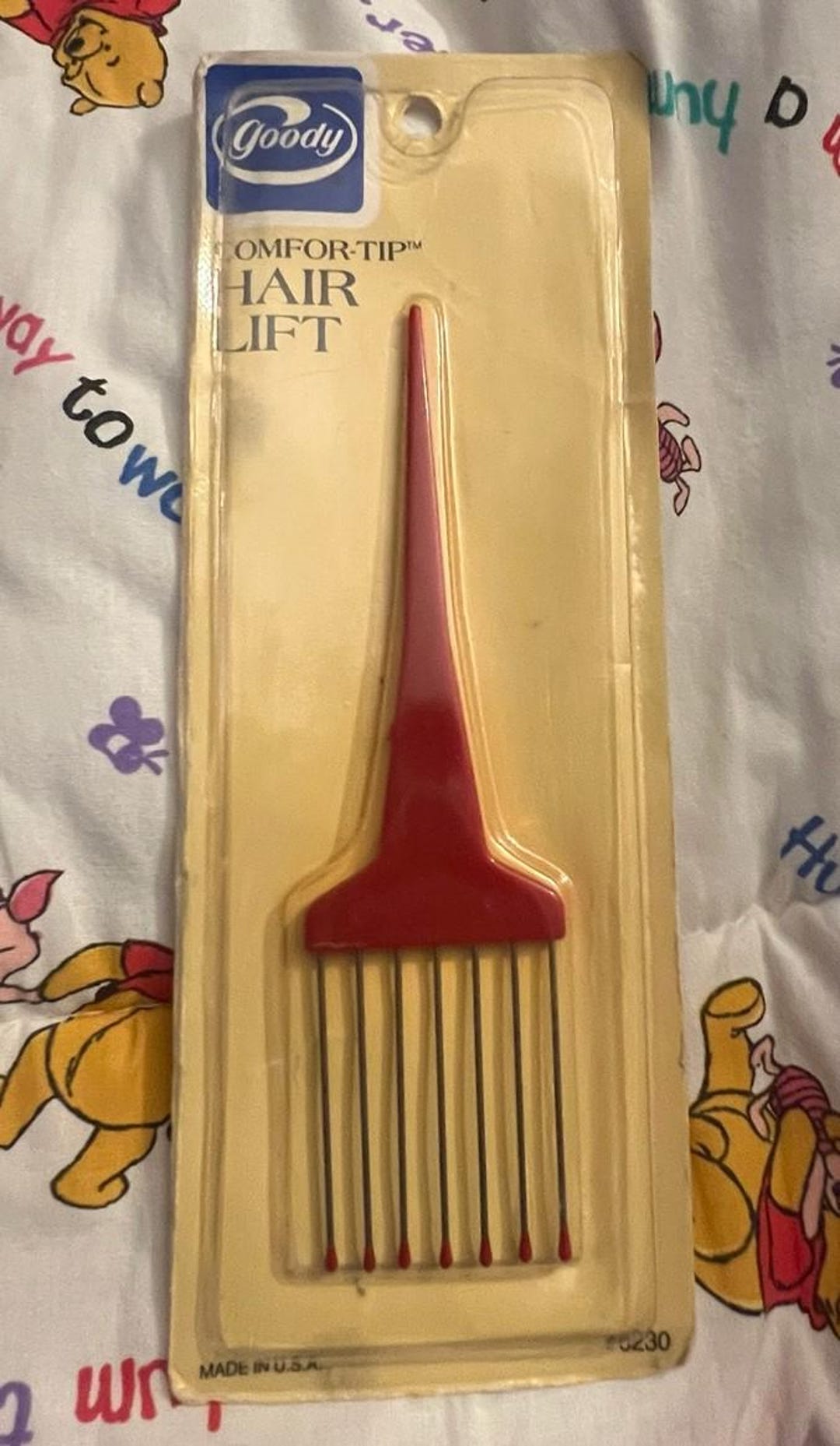 Vintage Goody Hair Pick Lift Metal Pins With Rubber Ends Red Silver NIP ...