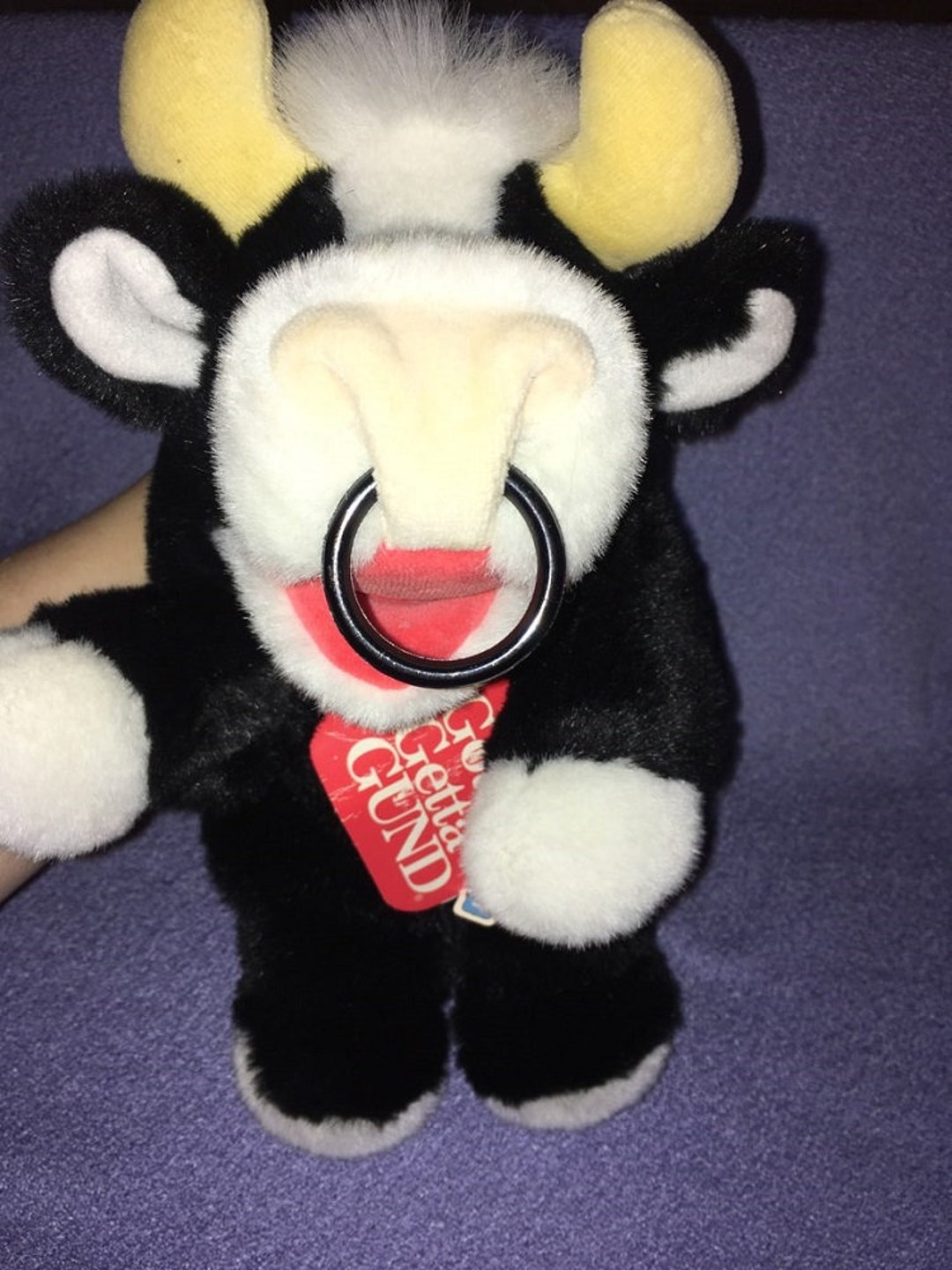 Vintage Gund Bull Cow Puppet NWWTS 11 Ring in Nose Legs Arms Horns ...
