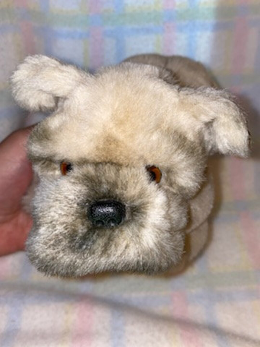 Vintage Russ Bulldog Plush Yomiko Cream Light Beige Charcoal Dusted ...