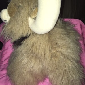 Vintage Big Horn Ram Plush Frou Fuzzy Carousal Cuddle 15" Cute Friend ...