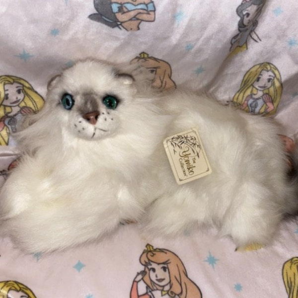 Plush Long Haired White Cat - Etsy