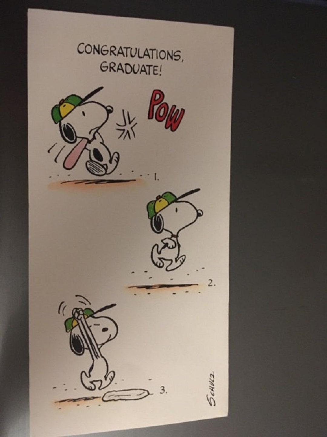 Vintage Snoopy Hallmark Card Baseball Graduation Long Tall Greeting ...