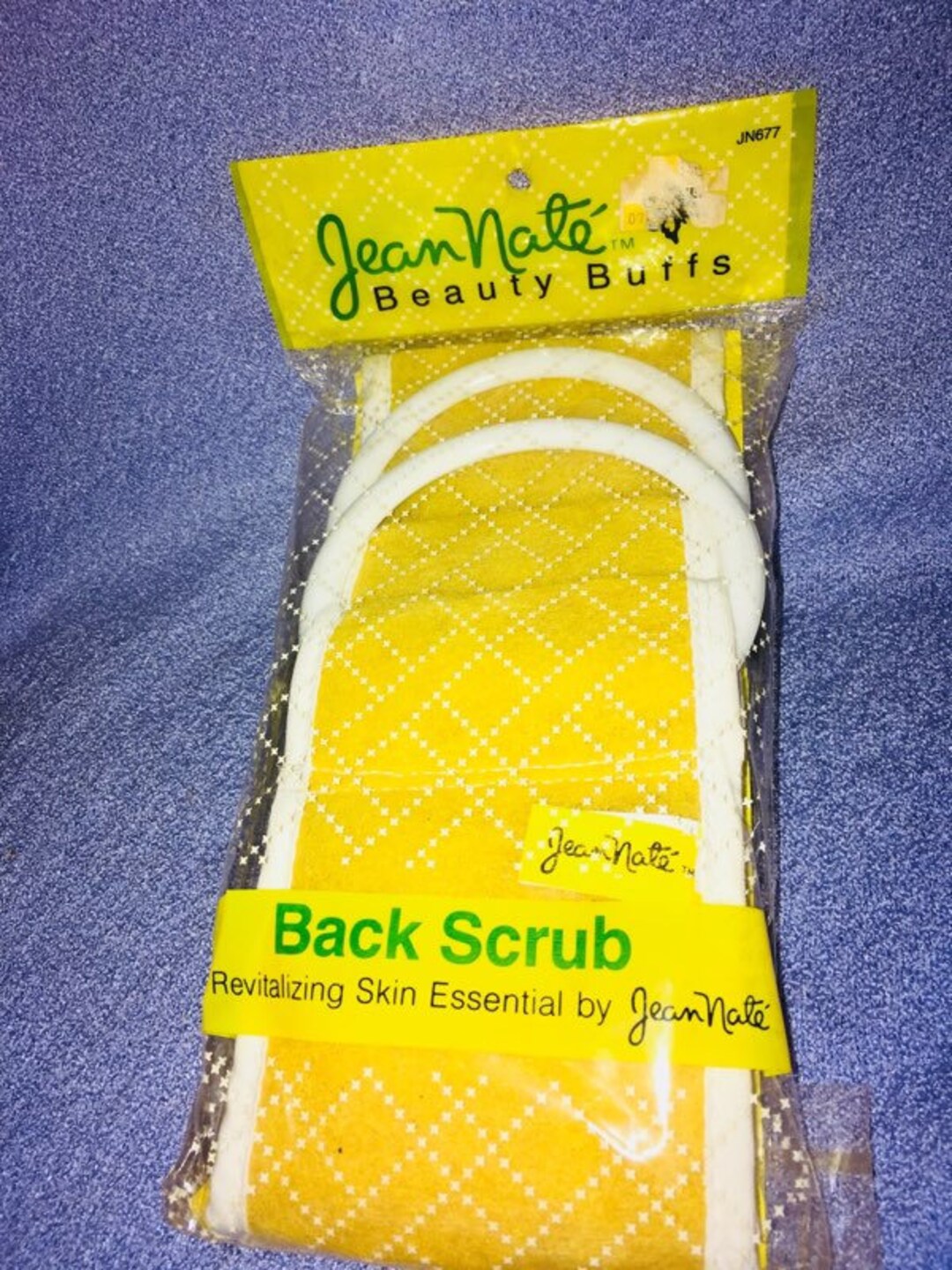 Vintage Jean Nate Bath Buff Beauty Scrub Nip Yellow Back Scrubber With ...