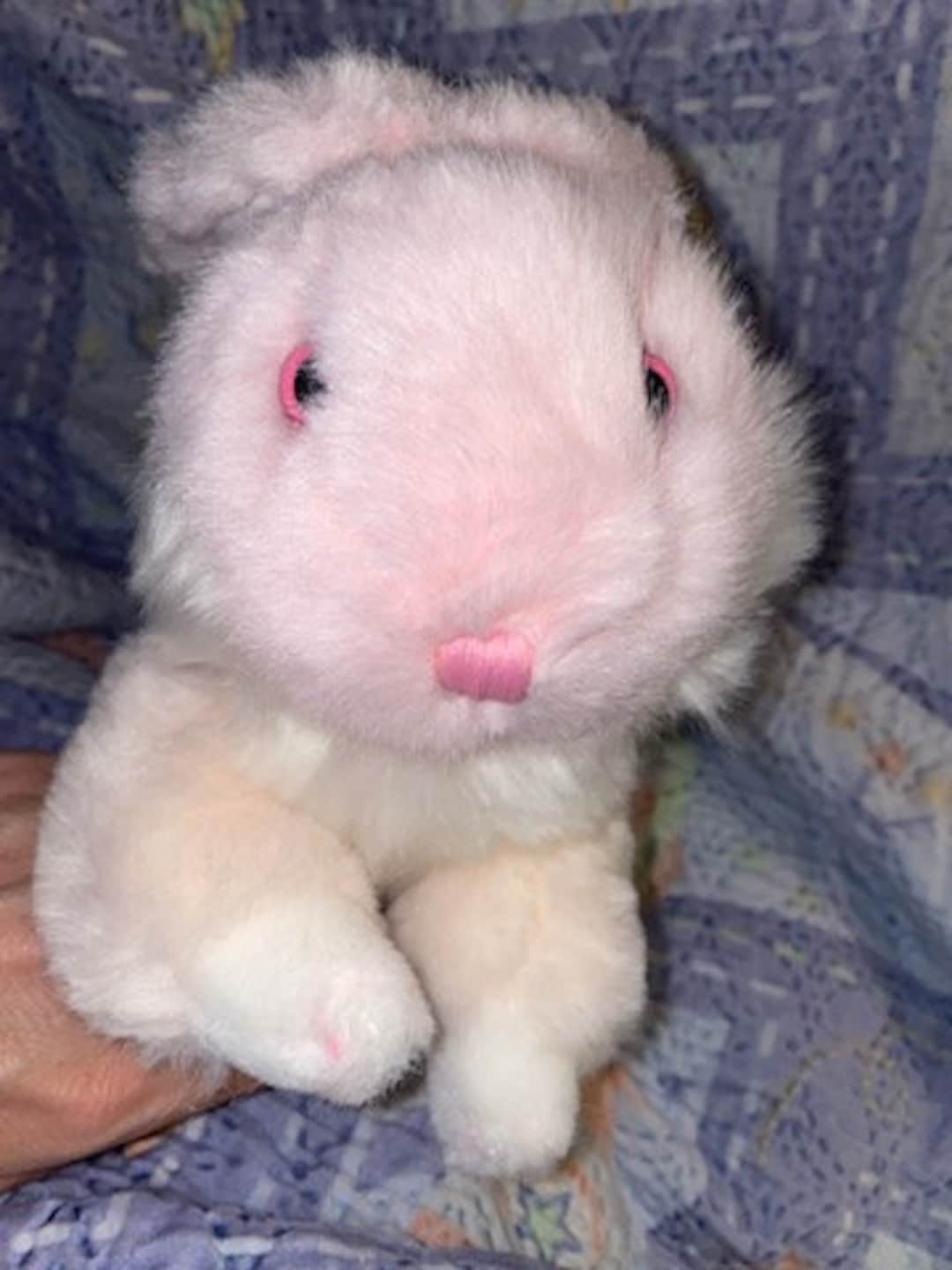 Vintage Dan Dee Bunny Plush Two Tone Pink and Pale Pink Eyes Bright ...
