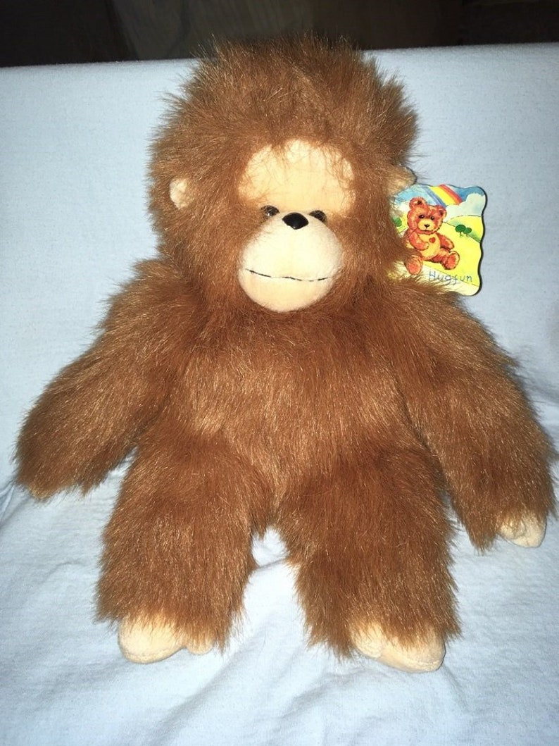 Vintage Hugfun Monkey plush Orangutan Fluffy hair 9 | Etsy