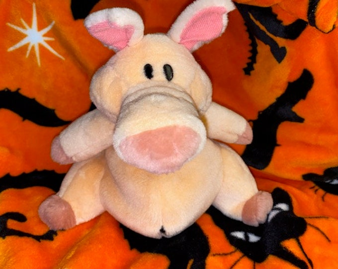 Vintage Pig Plush Talking I Am a Pig Press Nose Will Tell You 10" Peach ...