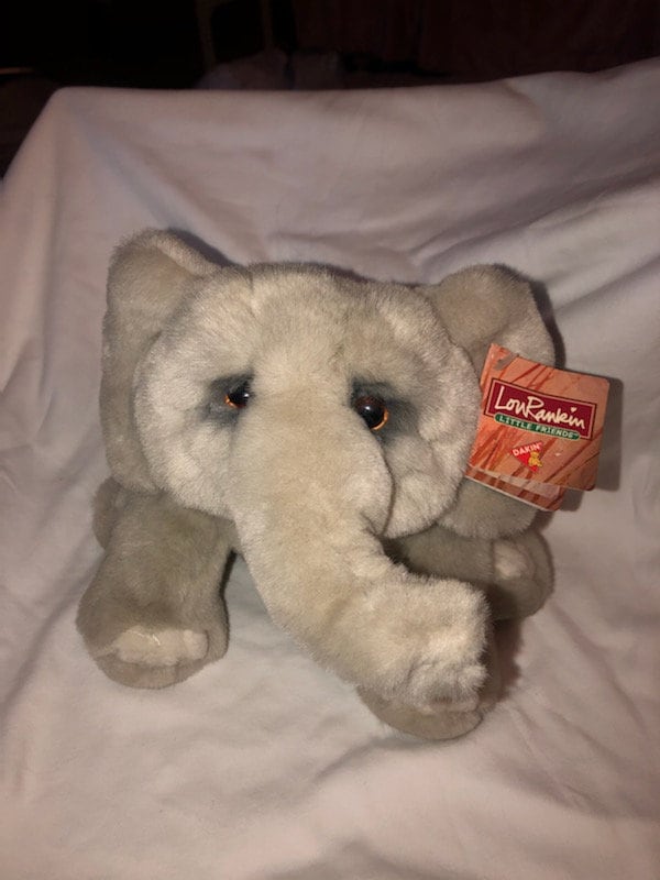 Vintage Dakin Elephant Plush Hoover Baby Lou Rankin NWWOT 9" Smokey ...