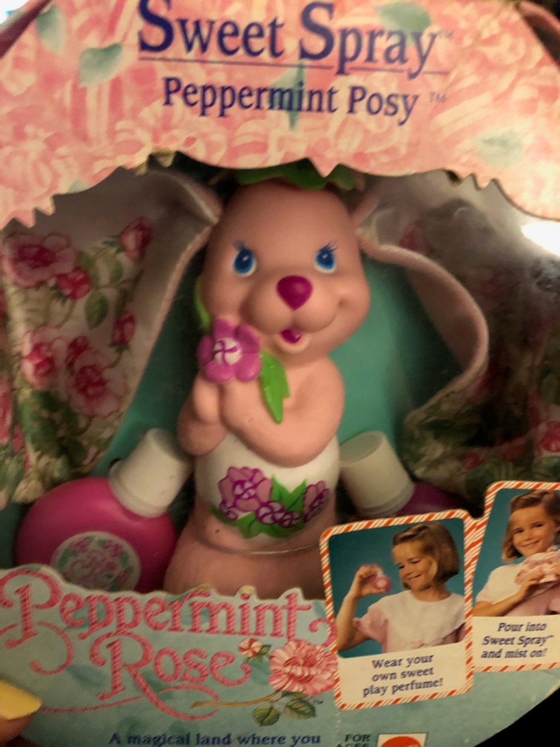 Vintage Peppermint Rose Bunny Posy Sweet Spray Rubber Silky - Etsy