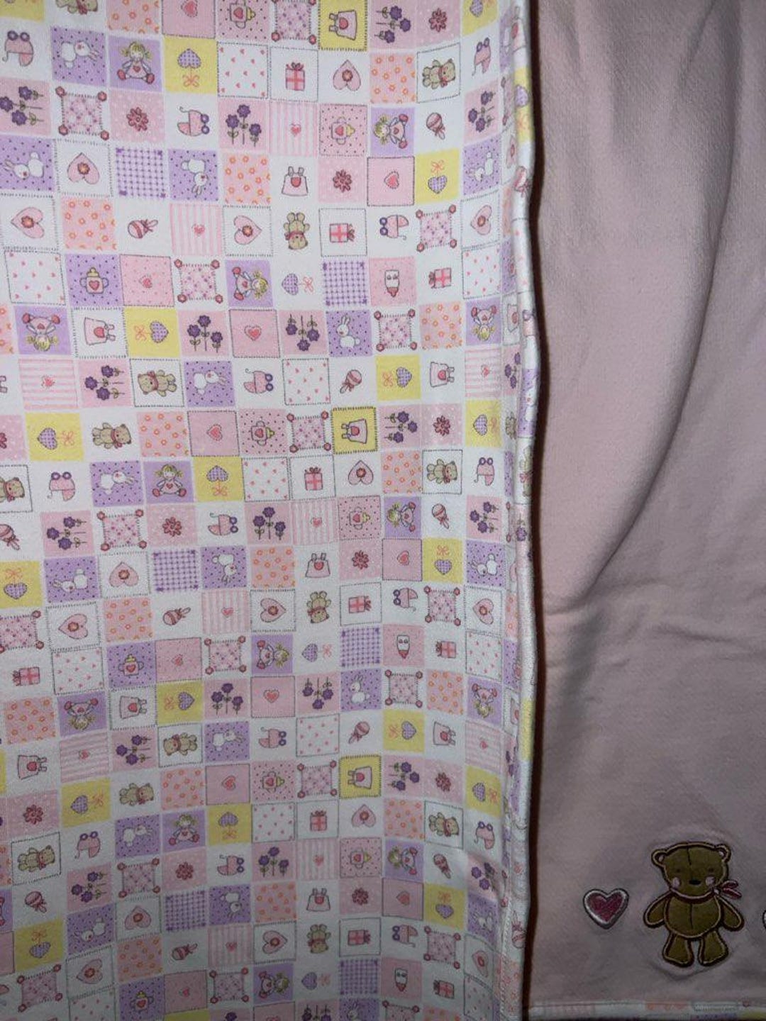 Vintage First Moments Baby Blanket Pink Purple Bears Dolls Strollers ...