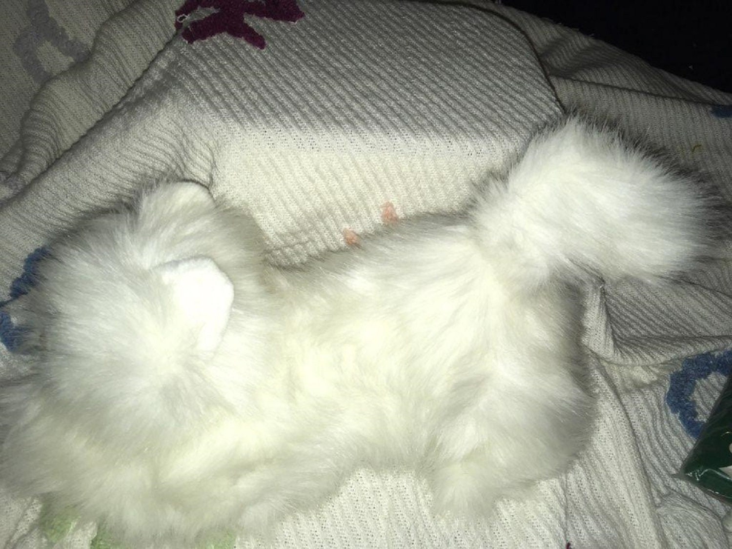 Vintage Russ Cat Plush White Fluffy Poofy Kitten Light Blue | Etsy