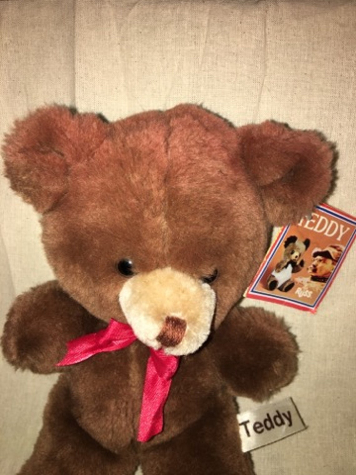 Vintage Russ Bear Plush Teddy 8.5 Version NWTS Brown Red - Etsy
