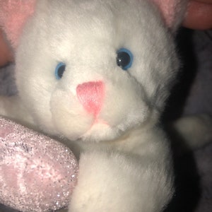Vintage Russ Cat Plush White Kitten Blue Eyes Pink Ears - Etsy