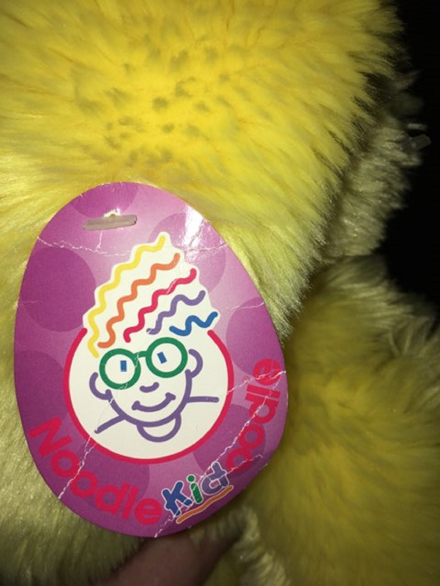 Vintage Noodle Kidoodle Bunny Plush Yellow Caltoy Fluffy Soft Pink Nose ...