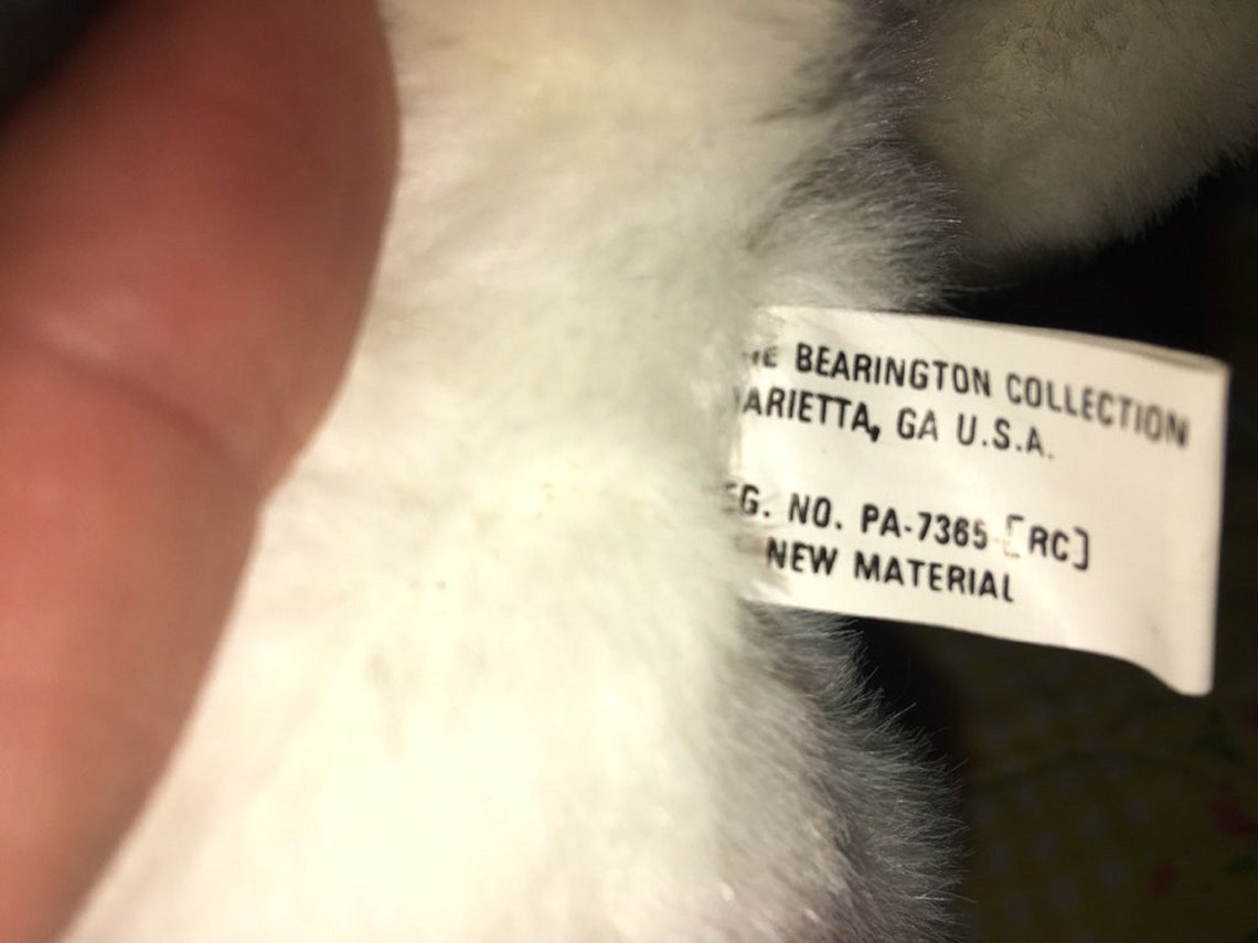 Vintage Bearington Cat Plush Sissy Jr White Kitten Pink Nose Yellowish ...