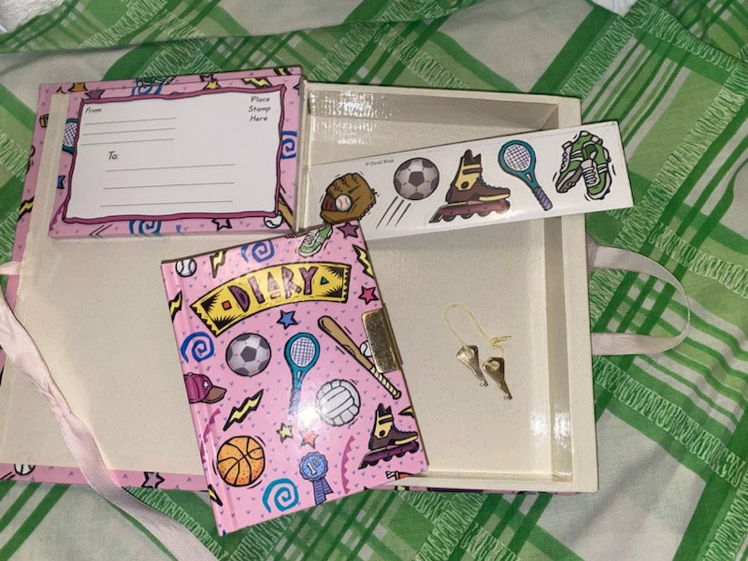 Vintage Diary David Wink Pink Sports Themed Post Cards Stickers Box Too ...