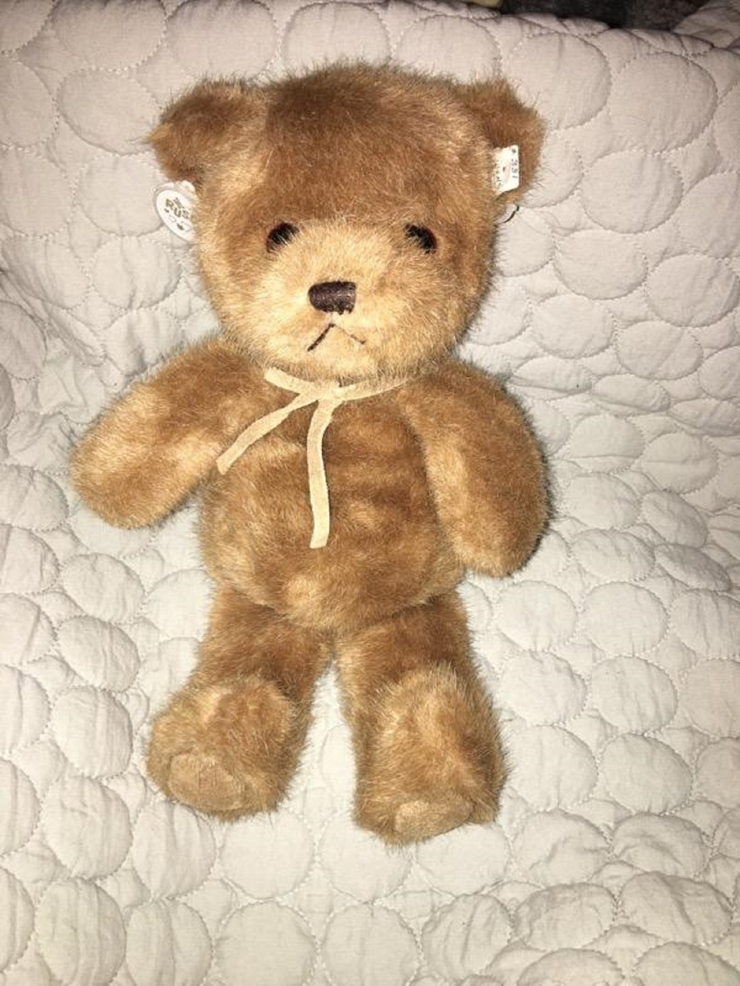 Vintage Russ Bear Plush Soft N Suede Name is TEDDY on Tush Tag NWTS 15 ...