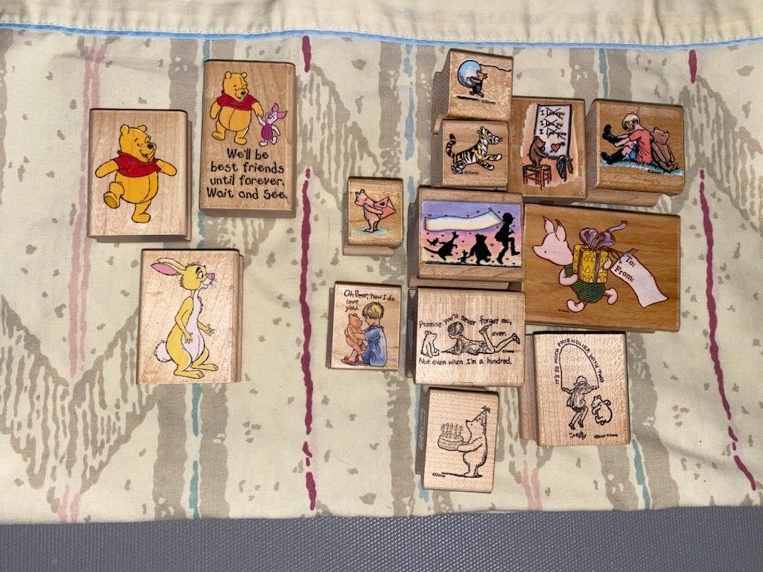 Vintage Winnie the Pooh Rubber Stamp Lot Several Christopher Robin ...