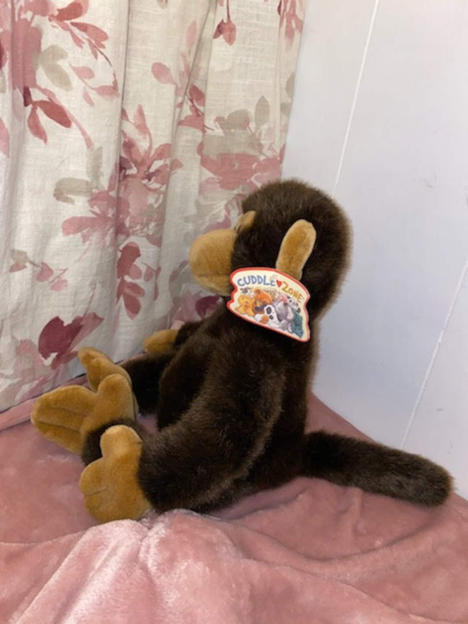 Vintage Cuddle Zone Monkey Plush Target Yellow Label 16 Dated 2001 Dark ...