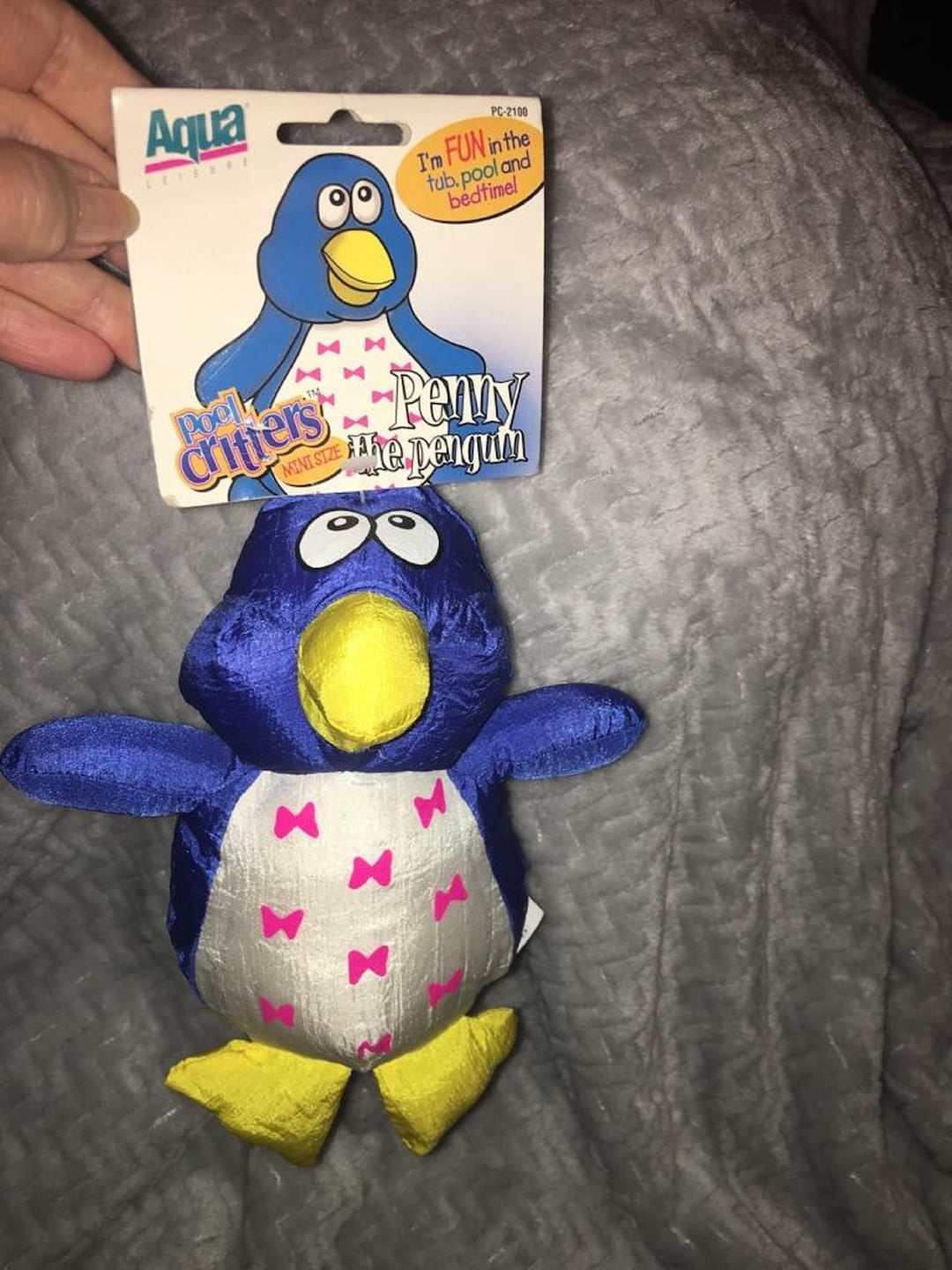 Vintage Aqua Leisure Penguin Plush Penny Pool Critters Water Toy Bath 6 ...