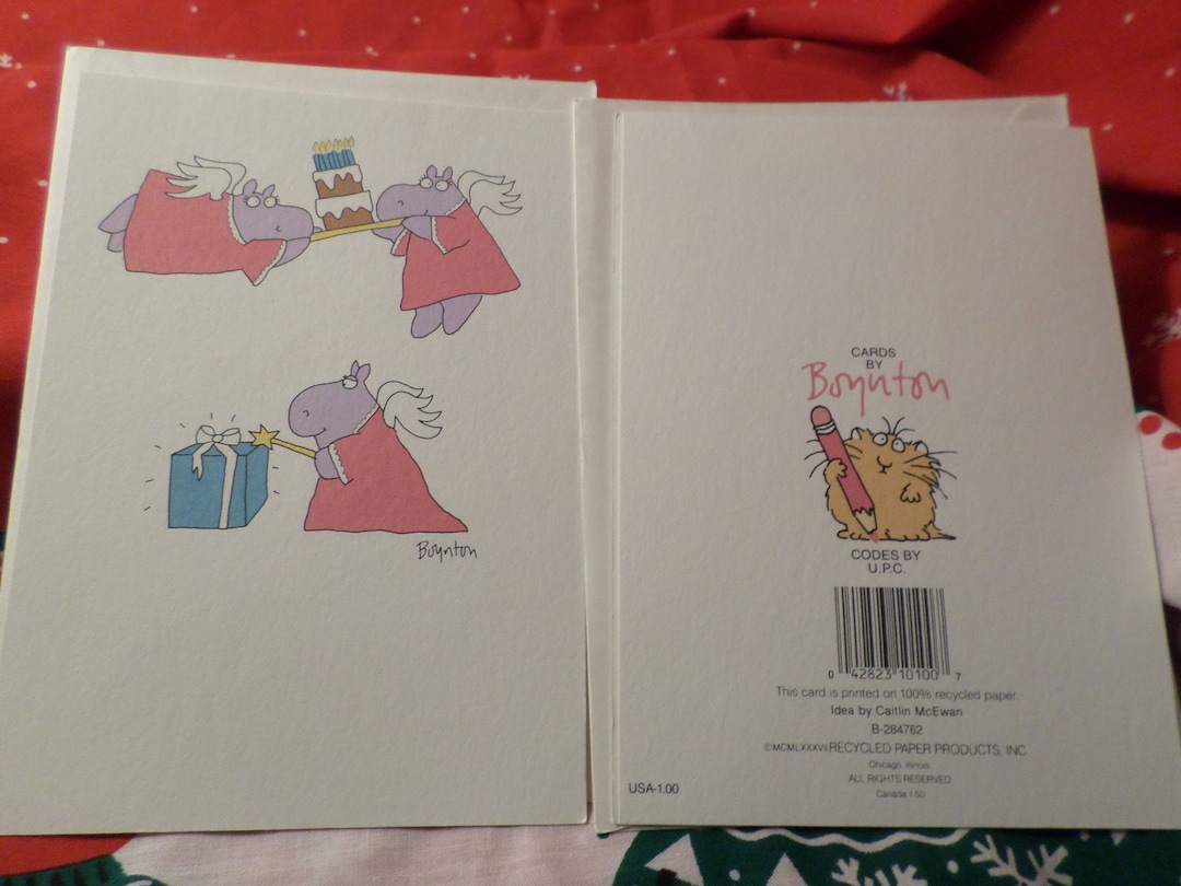 Vintage Sandra Boynton Greeting Card Have a Fairy Fairy Fairy Hippo ...