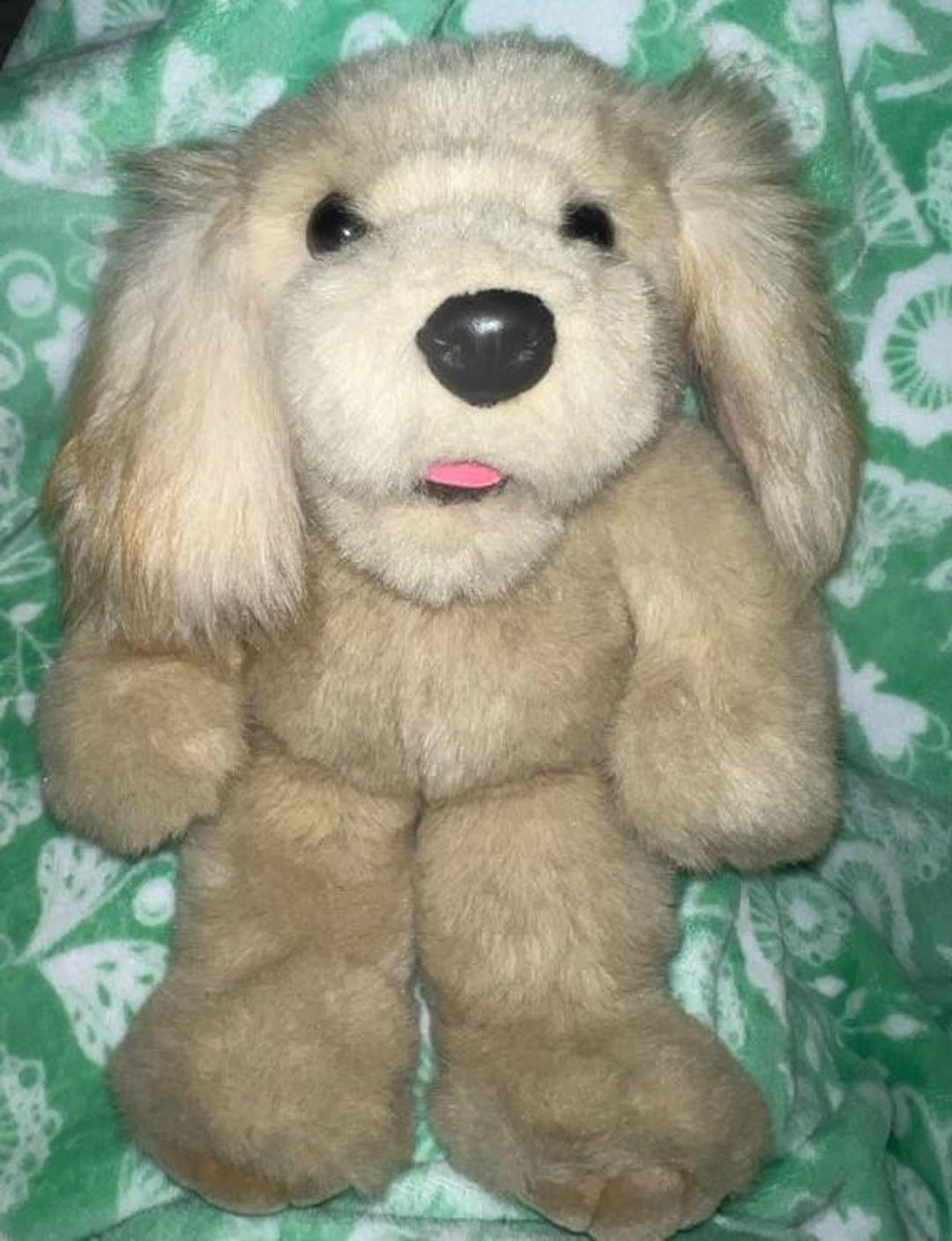 Vintage 24K Dog Plush Polar Puff Play Talkin Long Fluffy Puppet in Back ...