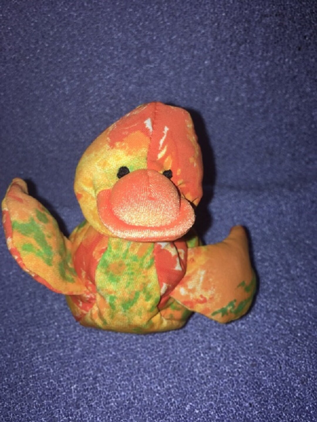 Vintage Russ Floaties Plush Duck Baby Bath Time Tub Pool Fun Orange ...