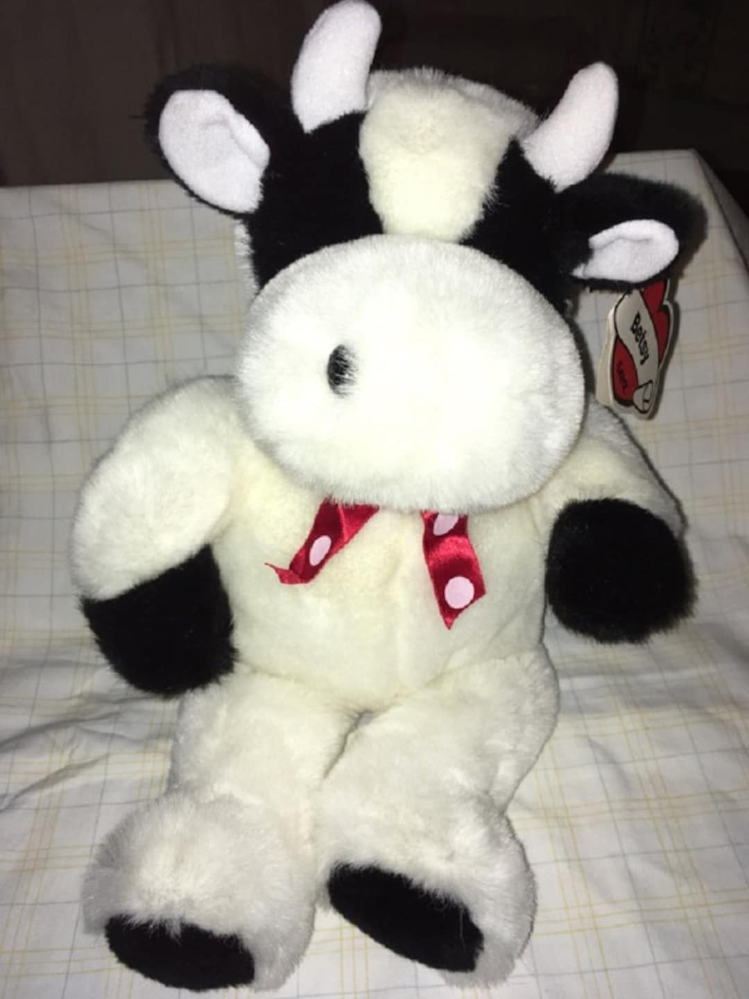 Vintage Ganz Cow Plush Betsy 1994 15" Version Red Bow Long Legs NWTS - Etsy